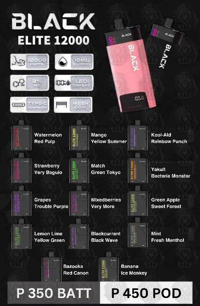 Black Elite V2 12k Puffs – WVPH VS